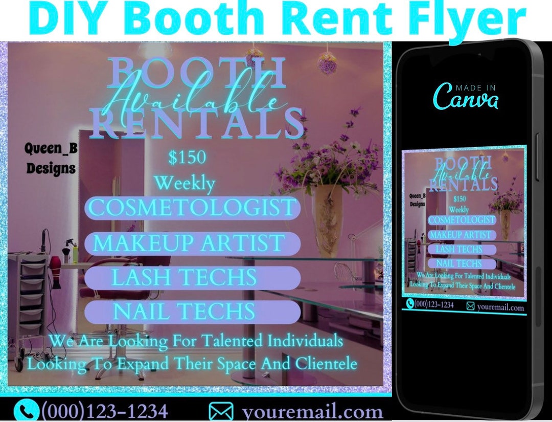Booth Rental Flyer | Booth for Rent | Salon Flyer | Social Media ...
