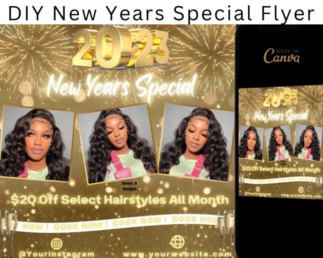 New Years Special Flyer January Bookings Open Hair Lash Makeup Nails ...