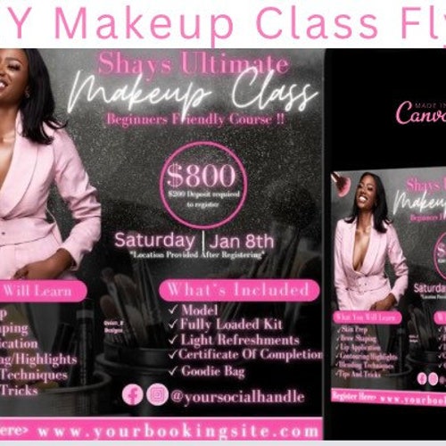 MUA Course Flyer DIY Makeup Class Flyer Instagram Flyer - Etsy