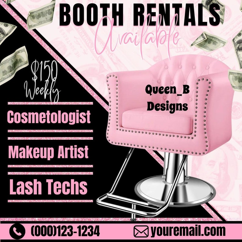 Booth Rental Flyer Booth for Rent Salon Suite Rentals - Etsy
