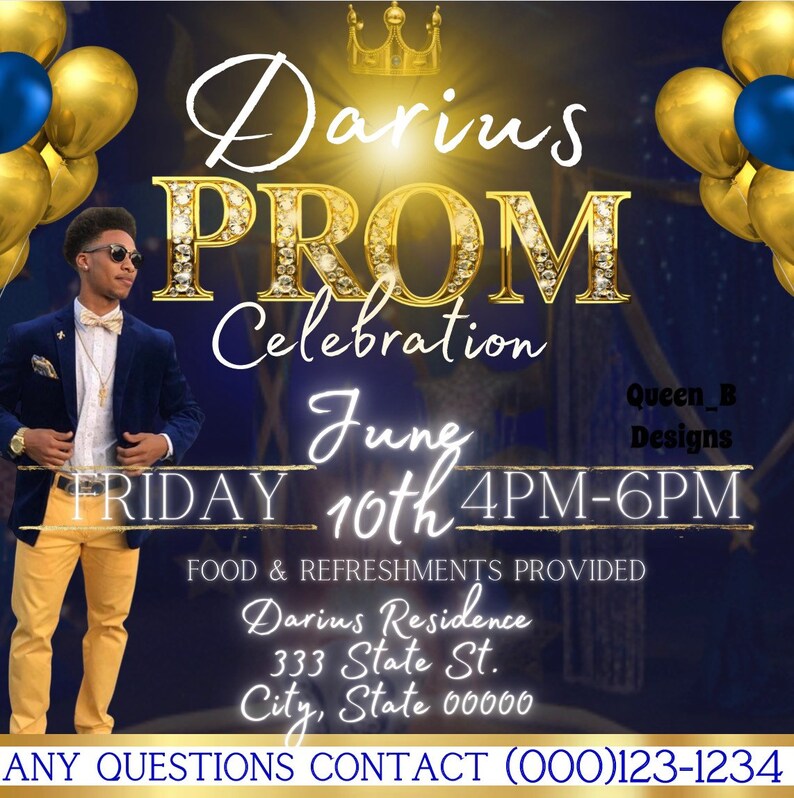 Prom Send Off Flyer For Guys Prom Invitation Flyer Prom Etsy