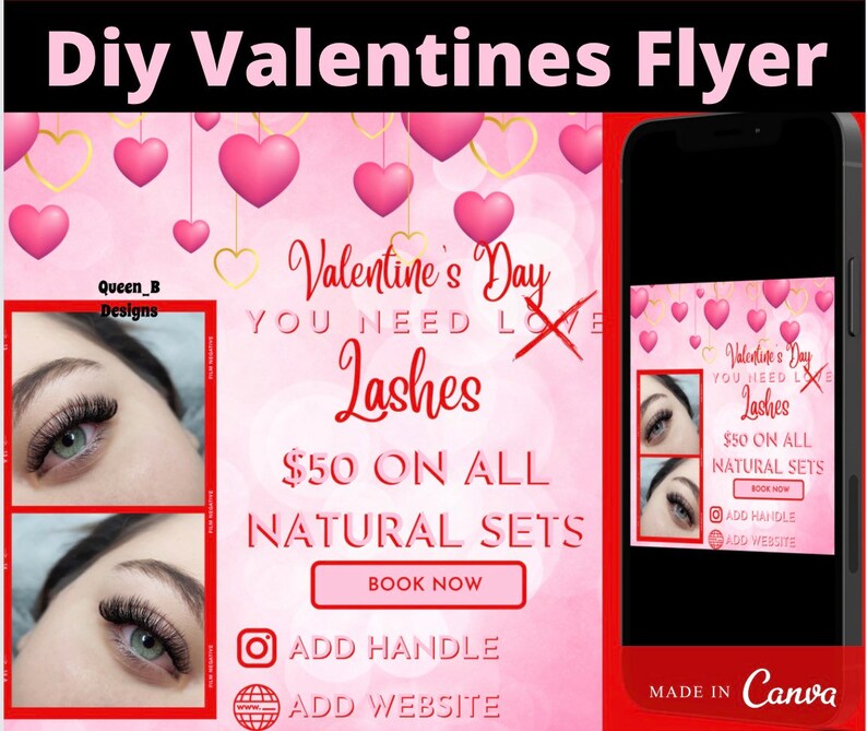 Valentines Lash Special Flyer Lash Extensions DIY Lash - Etsy