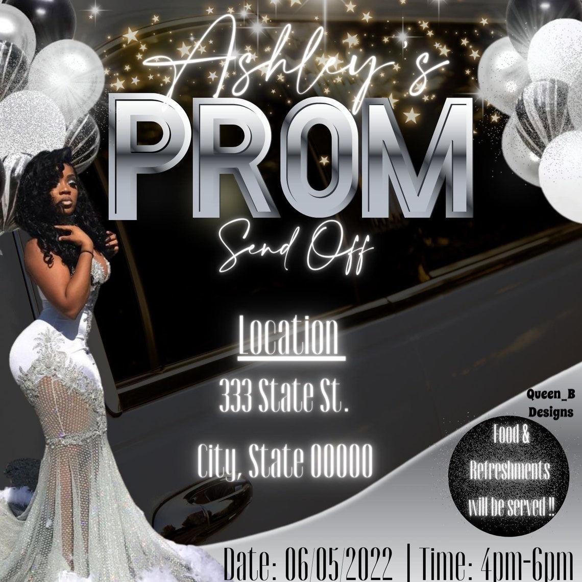 Prom Send off Flyer | Prom Invitation Flyer | Prom Party Invite ...