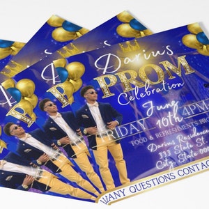 Prom Send off Flyer for Guys | Prom Invitation Flyer | Prom Party ...