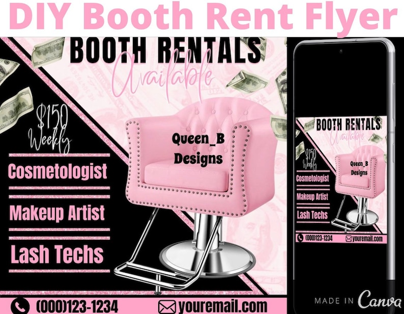 Booth Rental Flyer Booth for Rent Salon Suite Rentals - Etsy