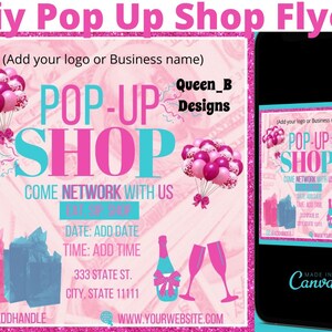 Pop up Shop Flyer Sip and Shop Invitation Flyer Social - Etsy