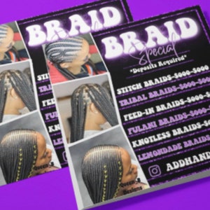 Braid Special | Salon | Braiding | Booking Flyer | DIY | Hair Braider ...