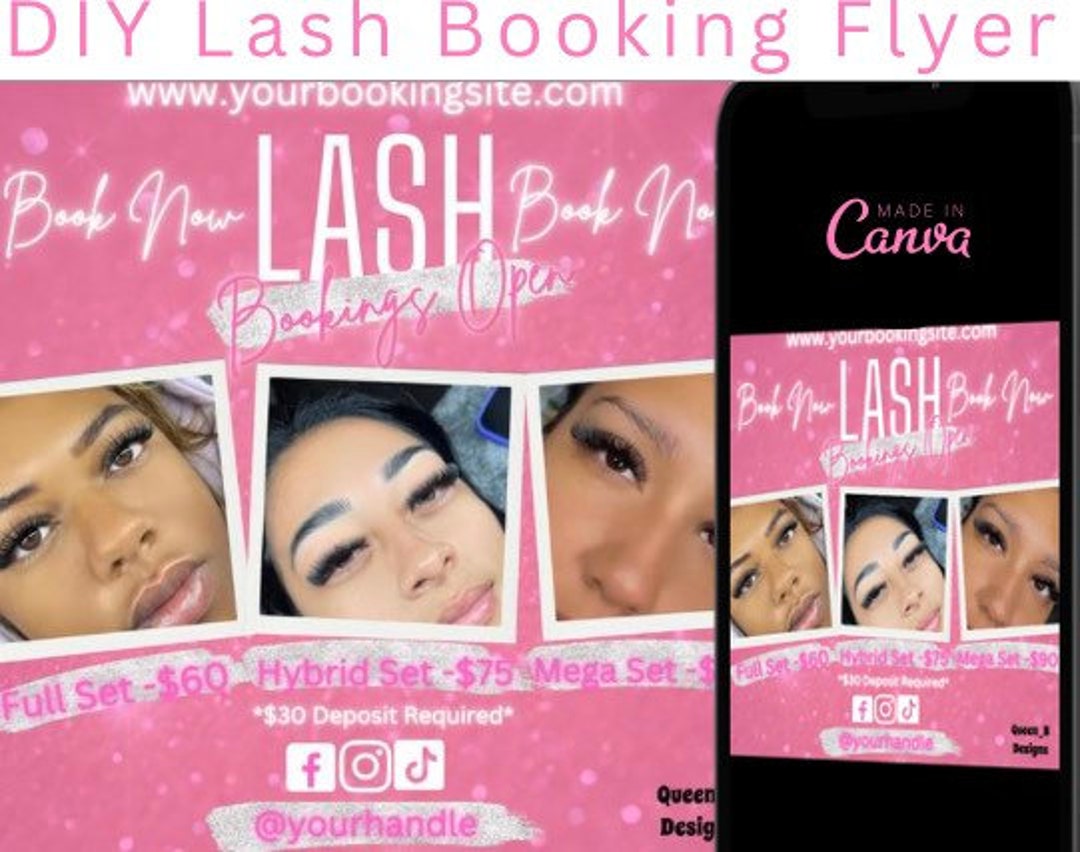 Lash Booking Flyer Lash Special Lash Tech Book Now - Etsy