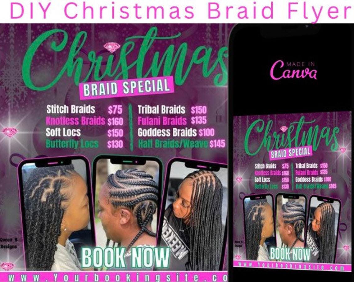 Braid Special December Braiding Flyer DIY Price List - Etsy