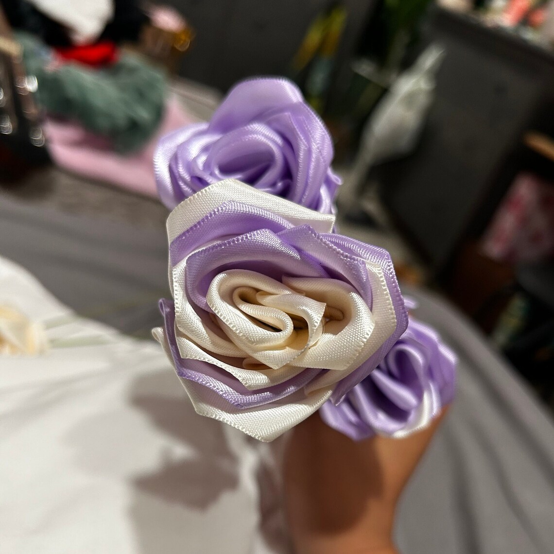 Satin Ribbon Flower Bouquets - Etsy
