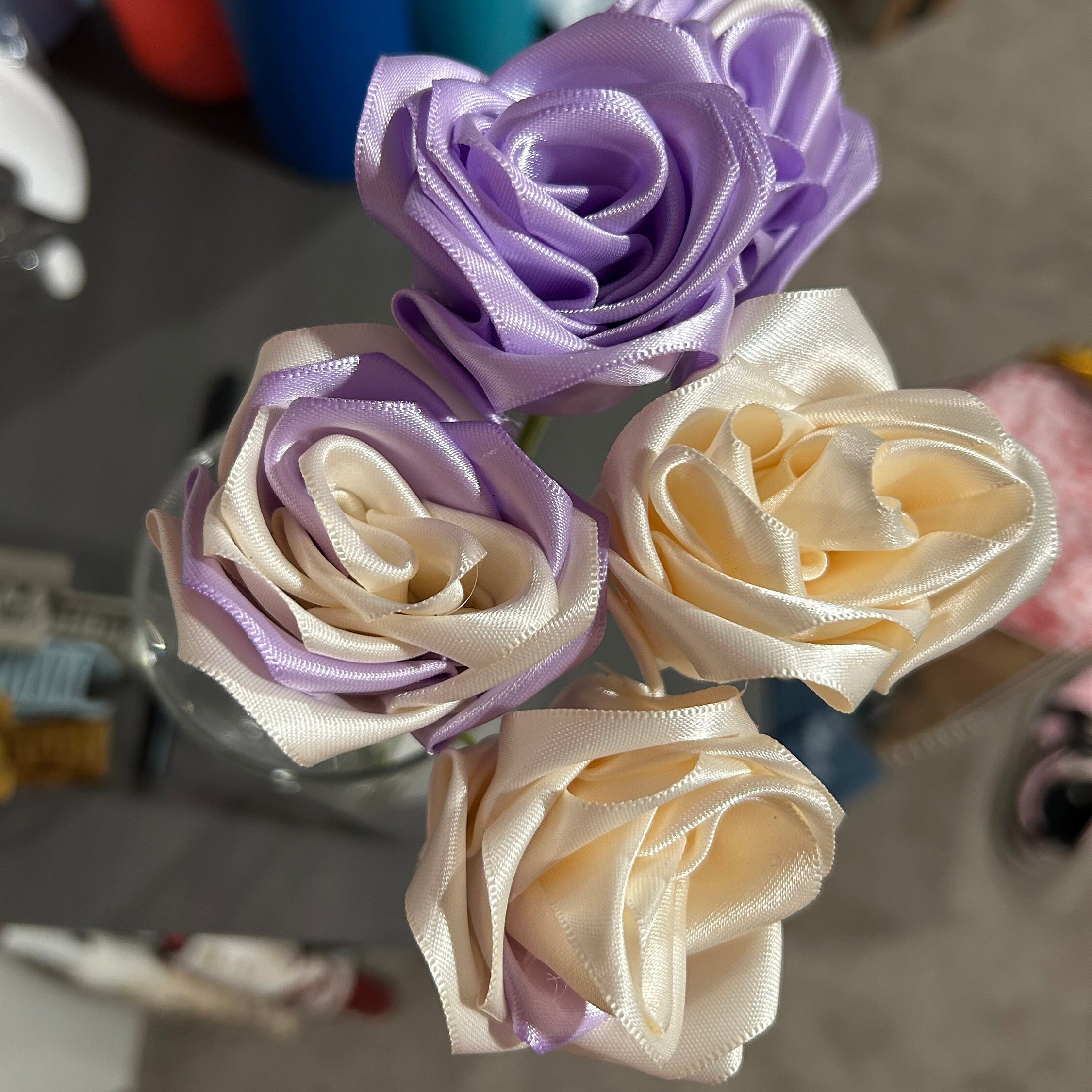 Satin Ribbon Flower Bouquets - Etsy