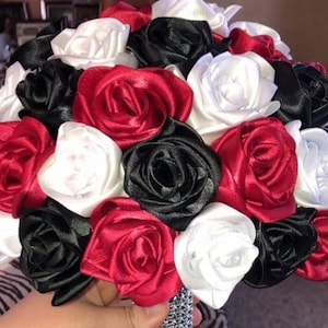 Satin Ribbon Flower Bouquets - Etsy
