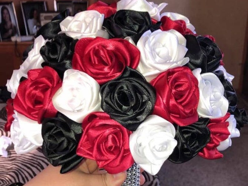 Satin Ribbon Flower Bouquets - Etsy