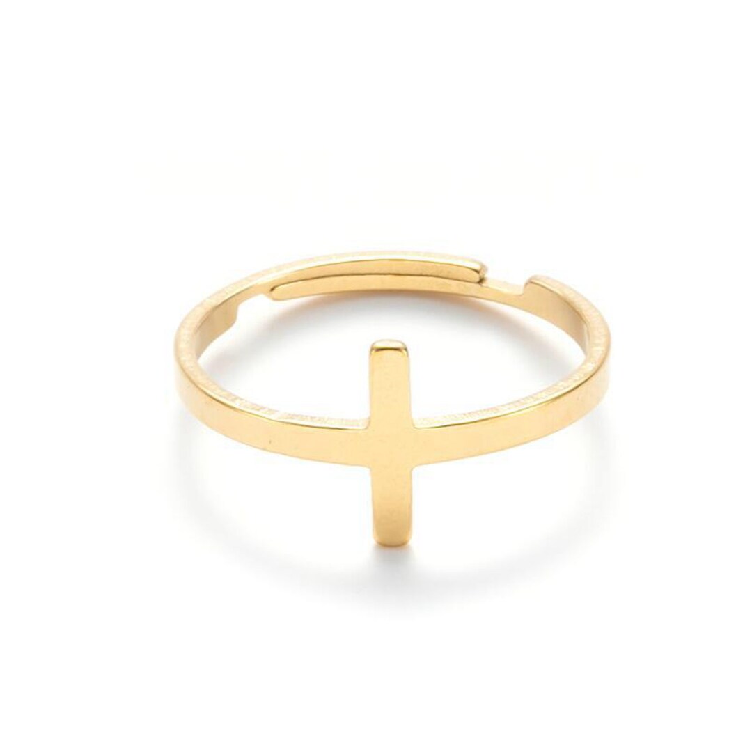 2PCS Ring Stainless Steel Stackable Rings Cross Adjustable - Etsy