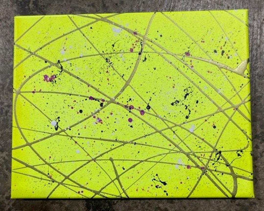 Neon Yellow and Gold Splatter - Etsy