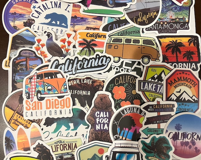 50 Pcs California Stickers - Etsy