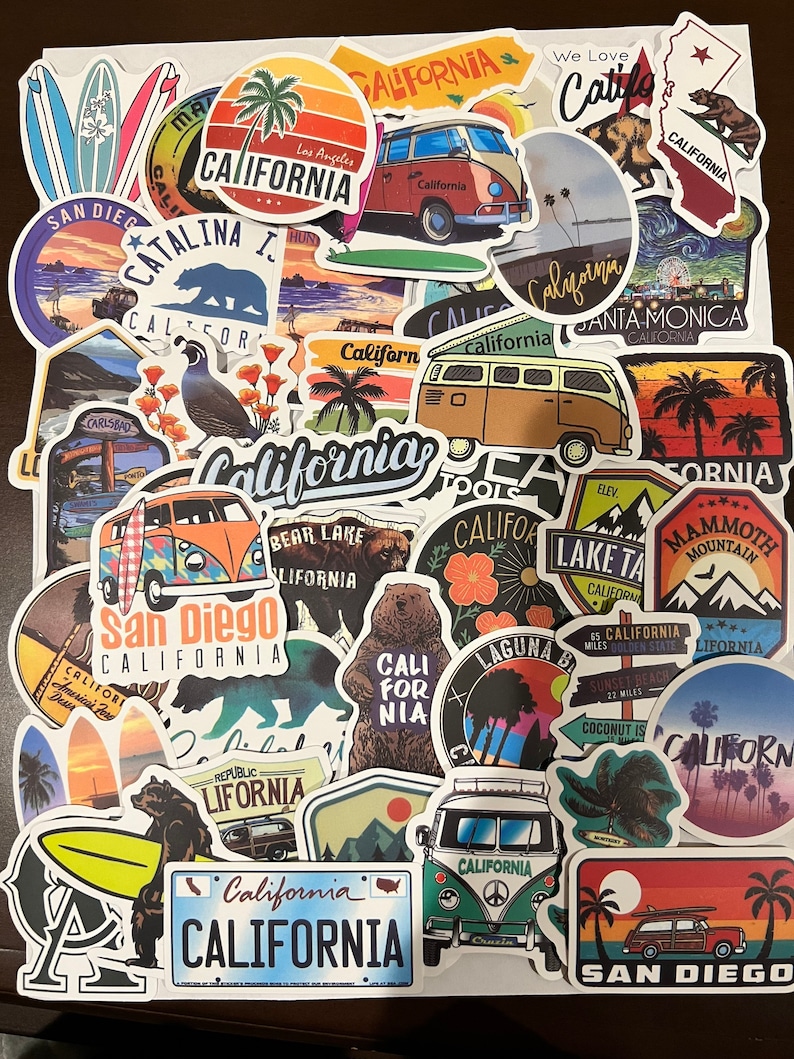 50 Pcs California Stickers - Etsy