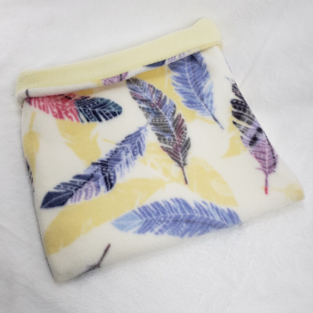 Fleece Snuggle Sack Multi Colored Feathers on Light Yellow - Etsy