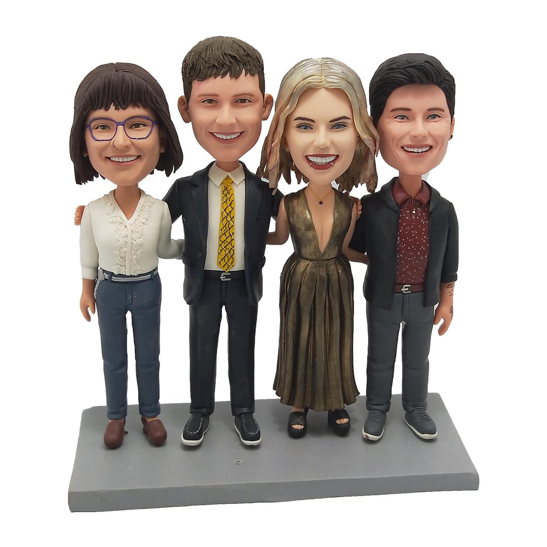 Custom Family Bobblehead, Personalized Polymer Clay Statue,christmas ...
