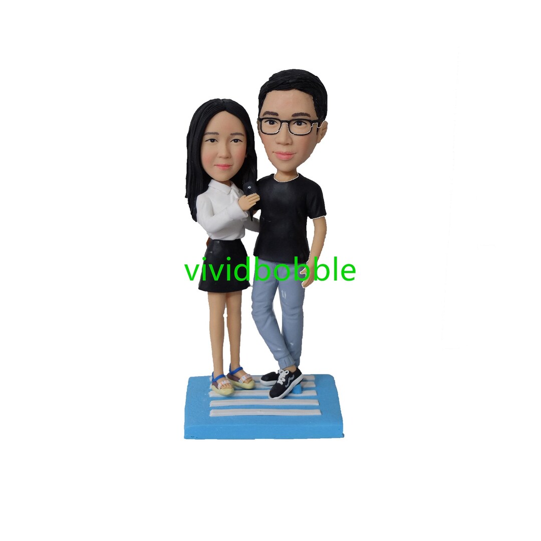 Custom Chinese Wedding Couple Bobbleheads，handmade Polymer Clay Cake ...