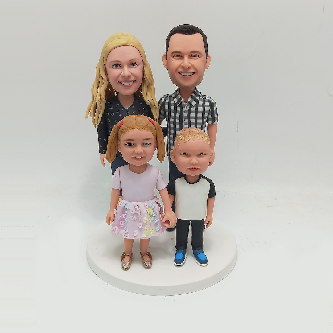 Custom Family Bobbleheads，personalized Polymer Clay Family Portrait - Etsy