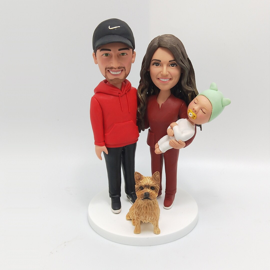 Custom Family Bobbleheads，personalized Polymer Clay Family Portrait ...