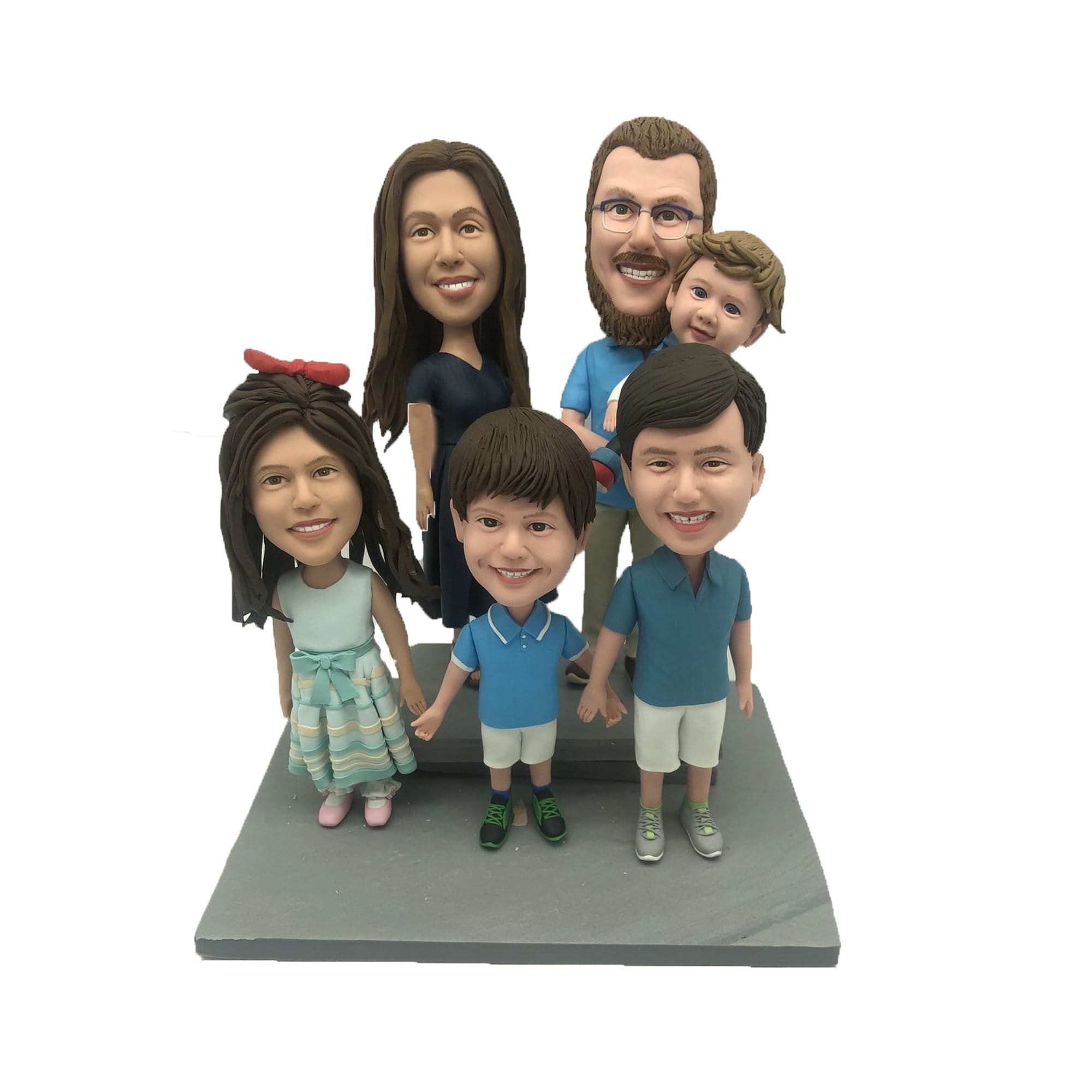Custom Family Bobbleheads，personalized Polymer Clay Family Portrait - Etsy
