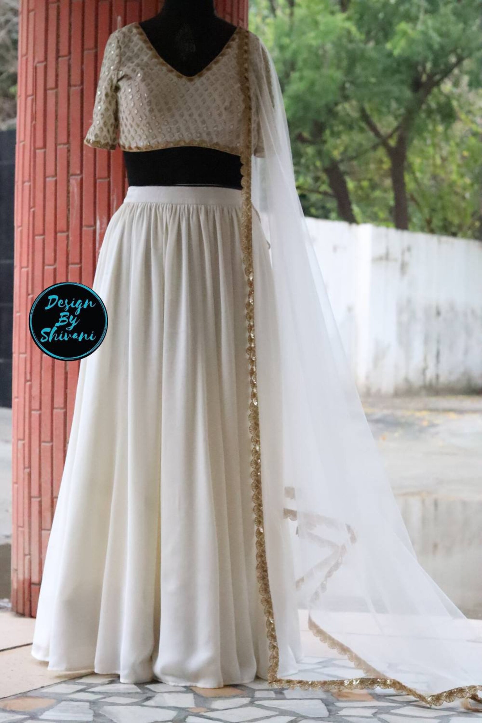Buy Designer Lehenga Skirt Blouse and Mirror Embroidered Dupatta Online ...