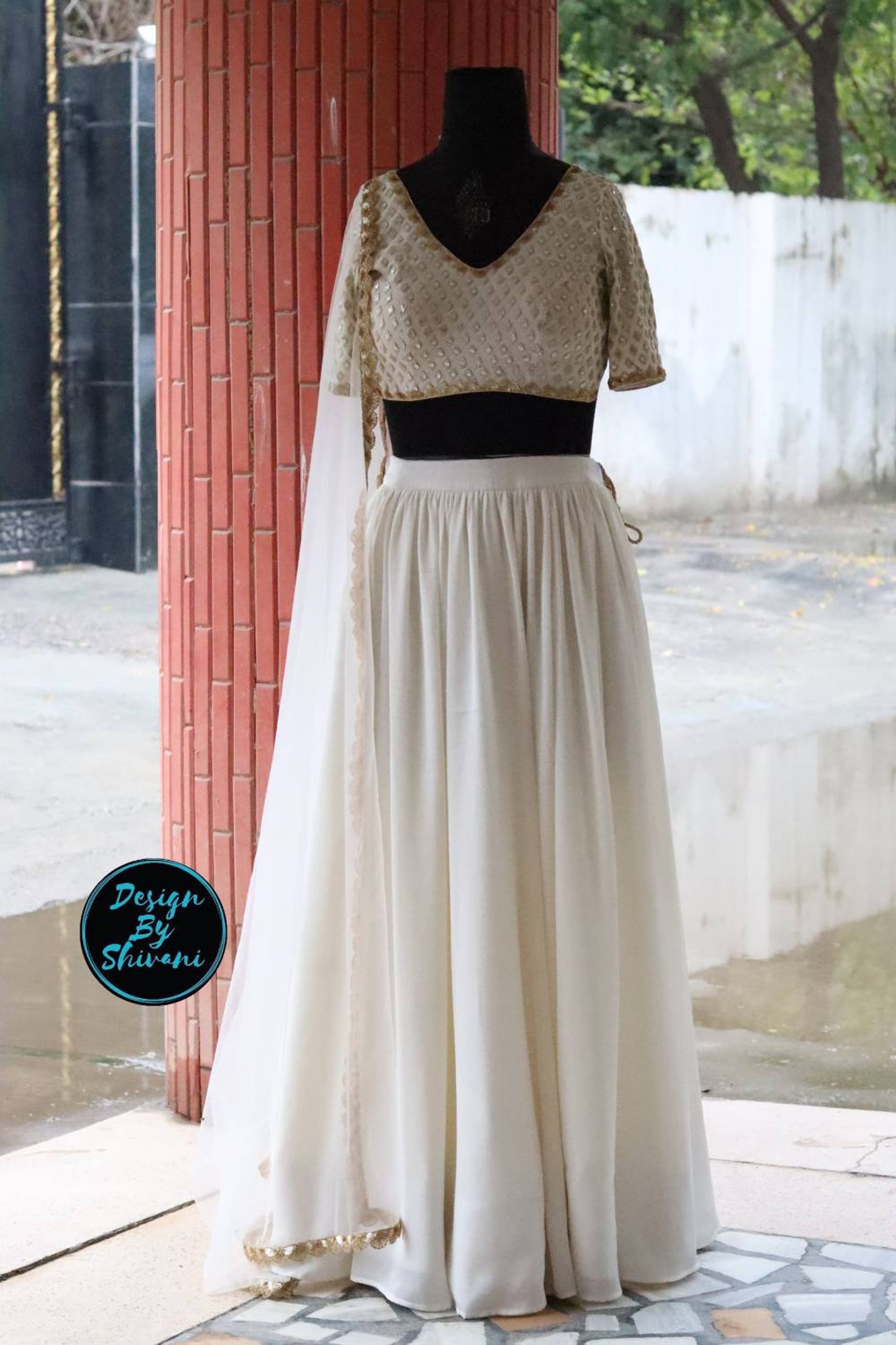 Buy Designer Lehenga Skirt Blouse and Mirror Embroidered Dupatta Online ...