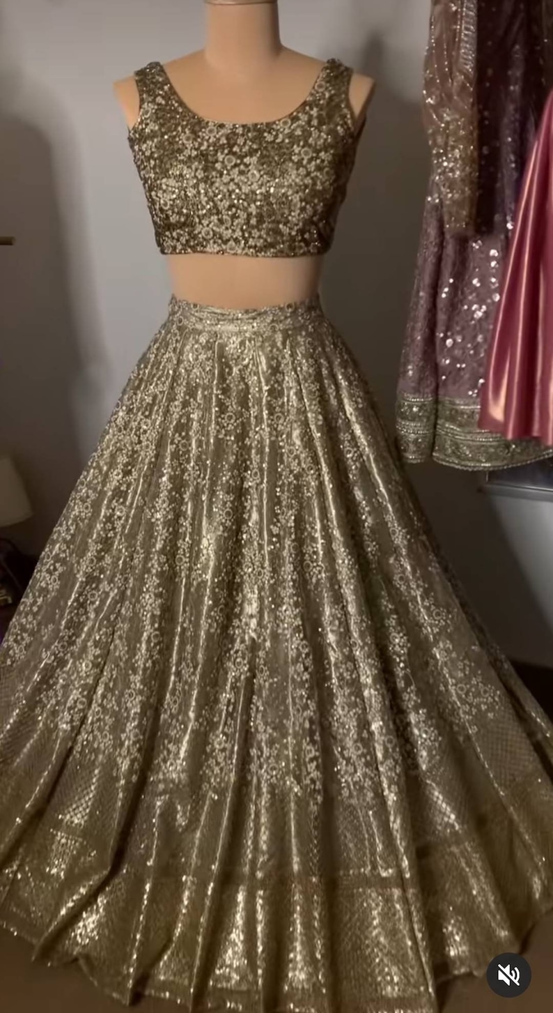 Gold Lehenga /ceremony Lehenga/gold Lehenga/lehenga Shopping - Etsy