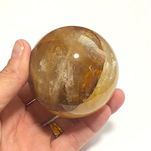 Stunning Hematoid Golden Healer Fire Quartz Crystal Sphere Holistic ...