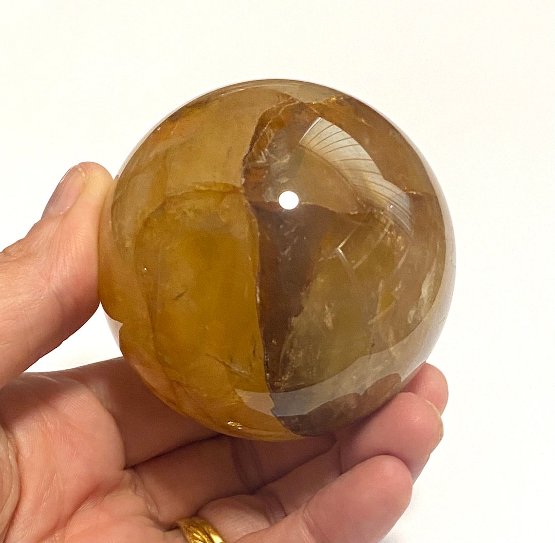 Stunning Hematoid Golden Healer Fire Quartz Crystal Sphere Holistic ...