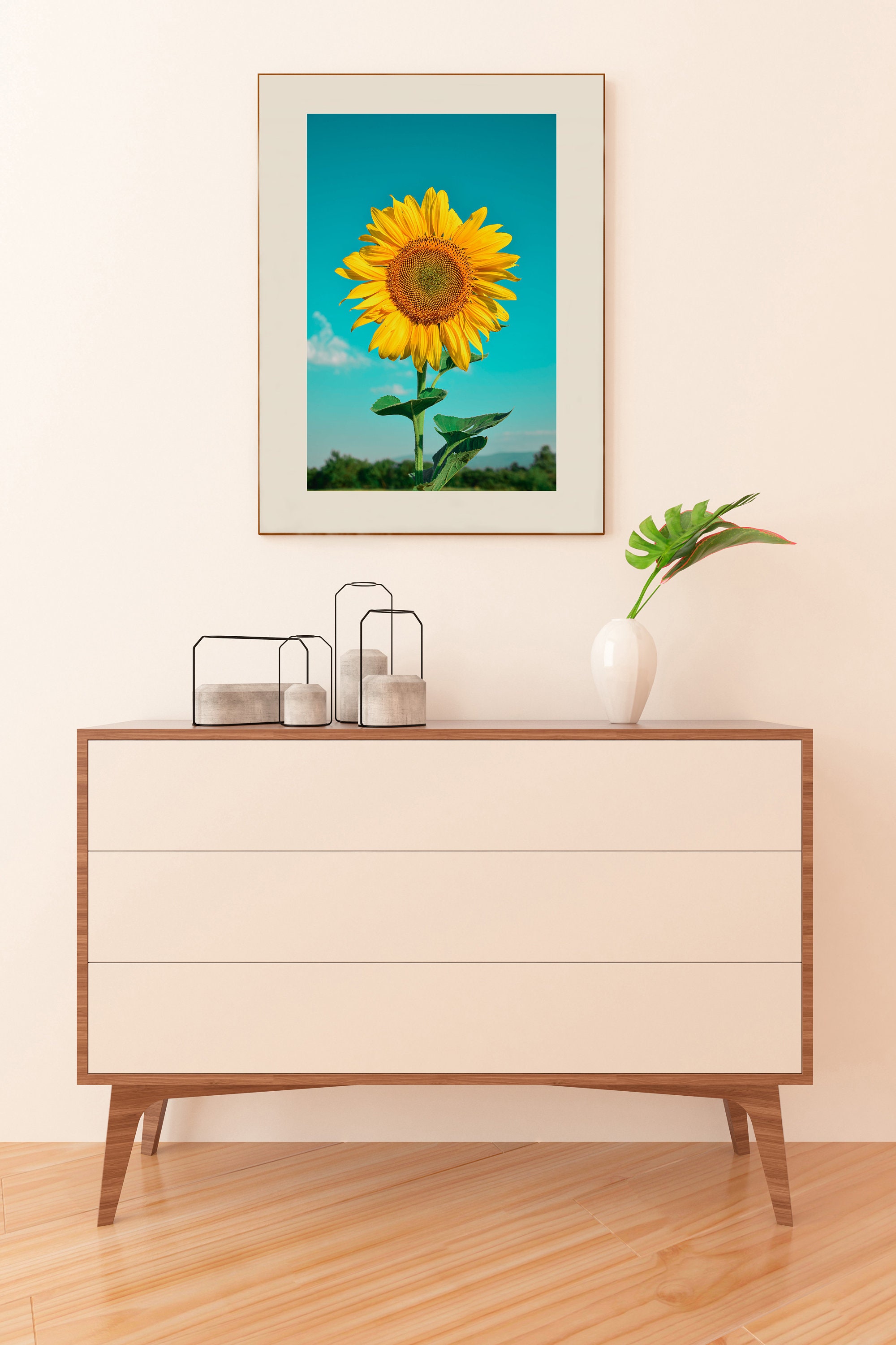 Sunflower Print, Printable Art, Sunflower Digital Download, Sunflower ...