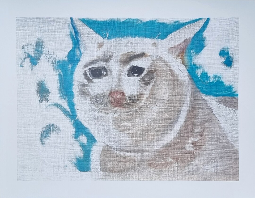 Sad Squished Face Giclee Print of Cat Oil Painting - Etsy