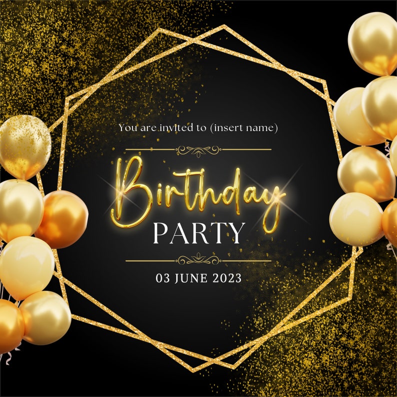Personalized Birthday Party Invitation A4 Digital Download Customizable ...