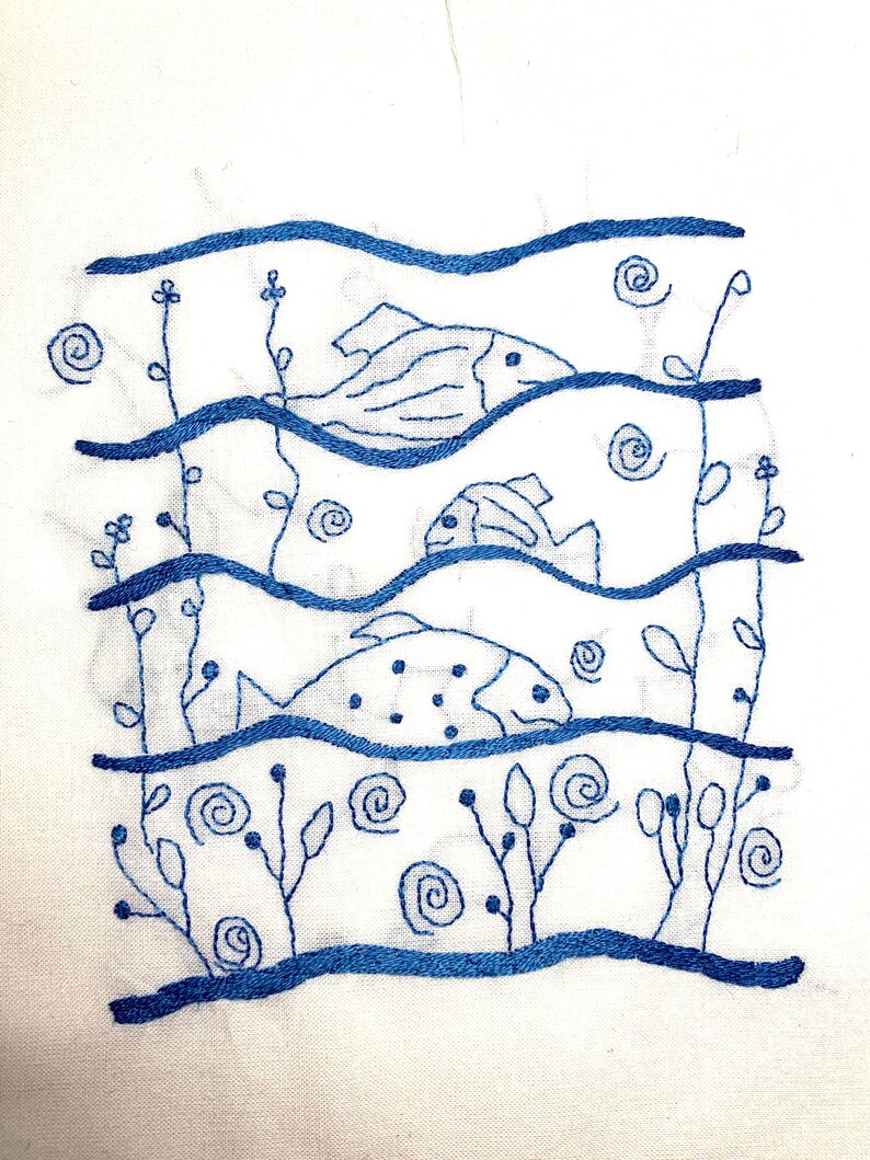 Dive Into a Sea of Creativity With Our Hand-embroidered Fish Pattern ...