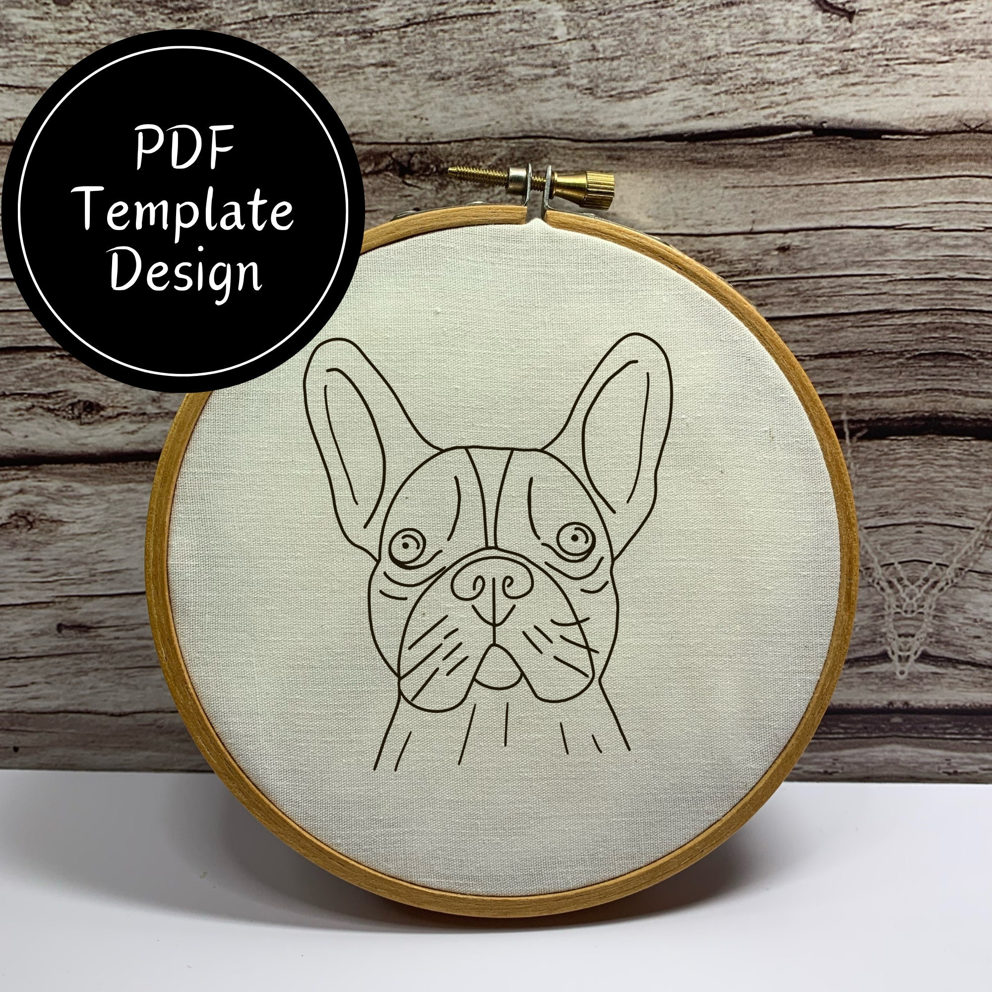 Frenchie Hand Embroidery Pattern - DIY Design - Etsy
