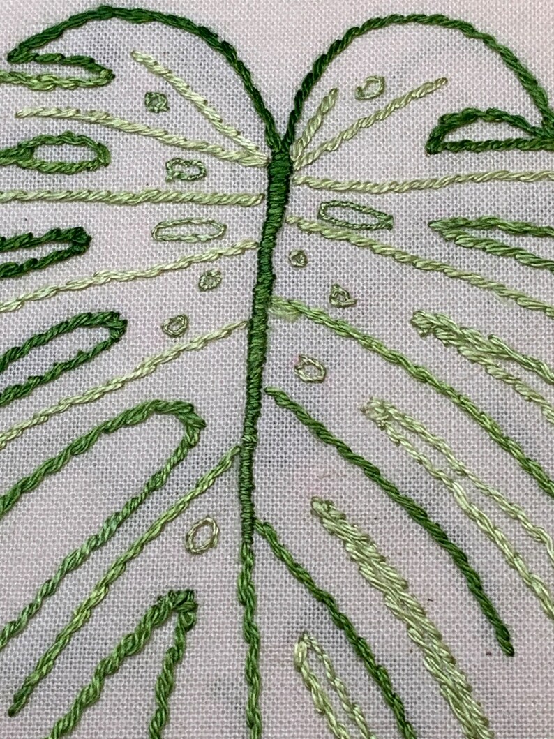 Stitch Your Own Monstera Magic! Hand Embroidery Leaf Pattern - Instant ...
