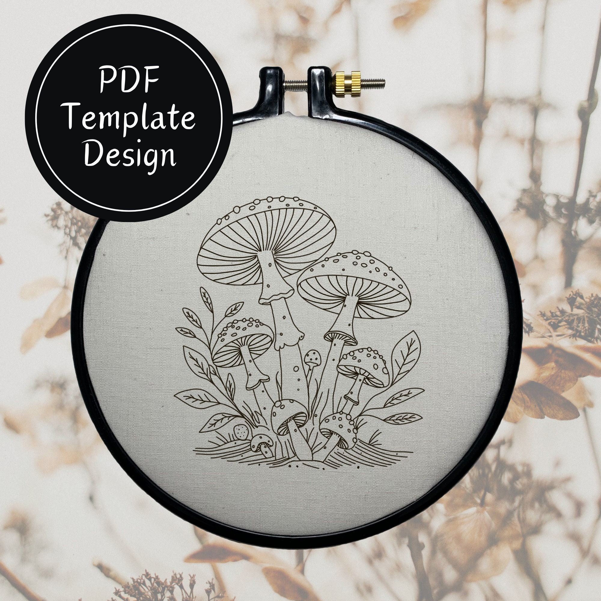 Mushrooms Hand Embroidery Pattern - DIY Design - Etsy