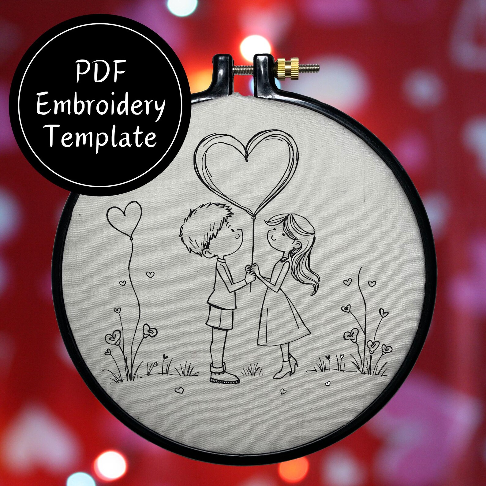 Valentine Couple Hand Embroidery Pattern DIY Embroidery - Etsy