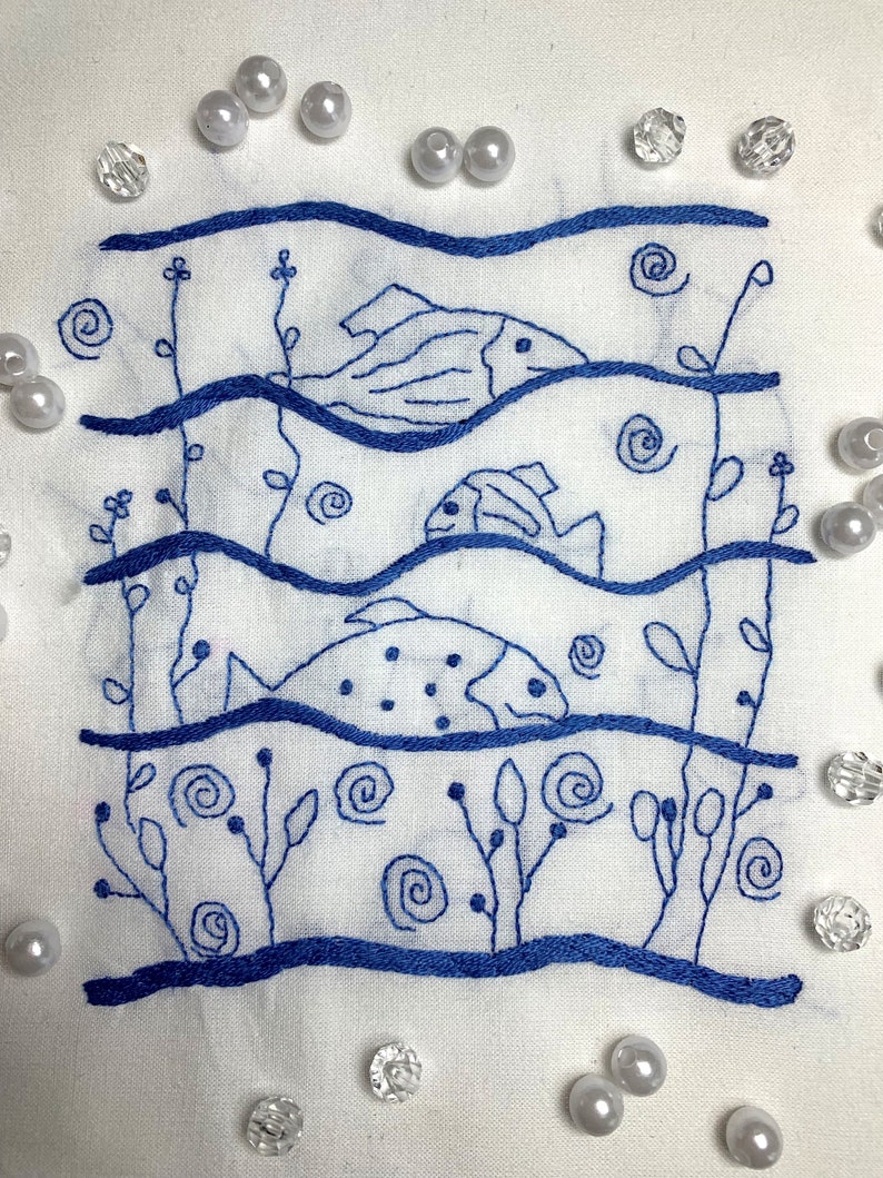 Dive Into a Sea of Creativity With Our Hand-embroidered Fish Pattern ...