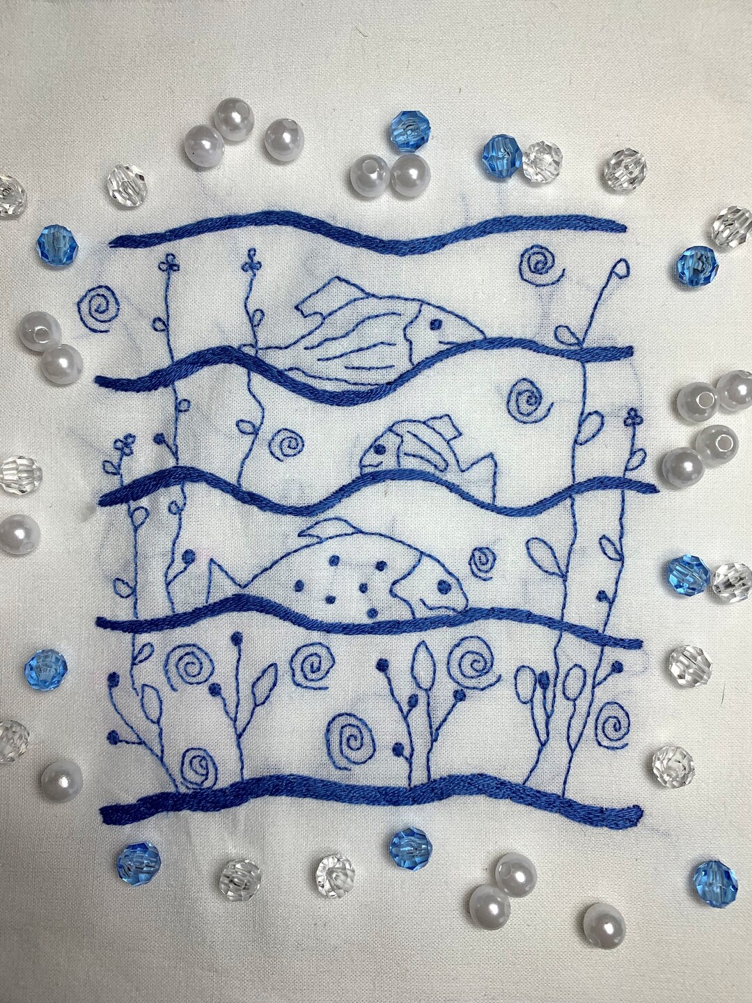 Dive Into a Sea of Creativity With Our Hand-embroidered Fish Pattern ...