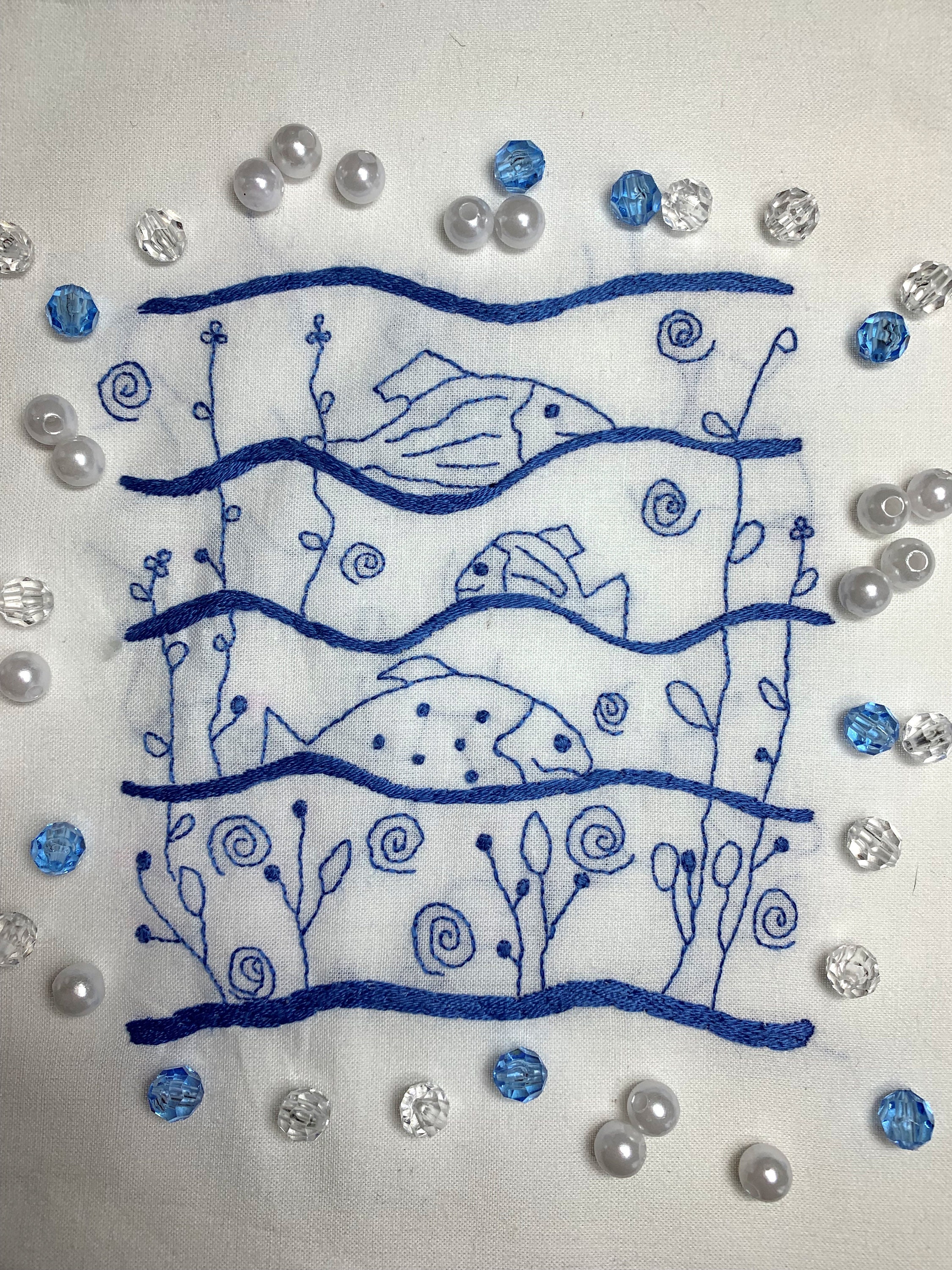 Dive Into a Sea of Creativity With Our Hand-embroidered Fish Pattern ...