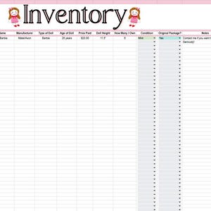 Large Print "doll Collecting Inventory Tracker" - Easy on the Eyes ...