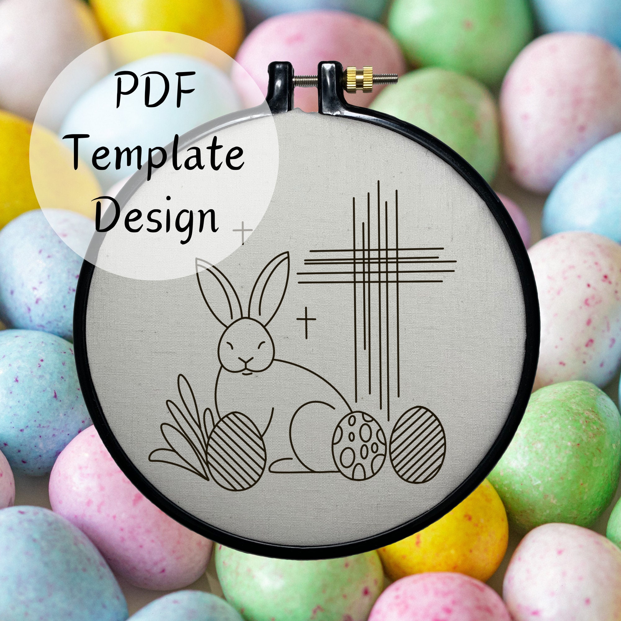 Easter Bunny Hand Embroidery Pattern - DIY Design - Etsy