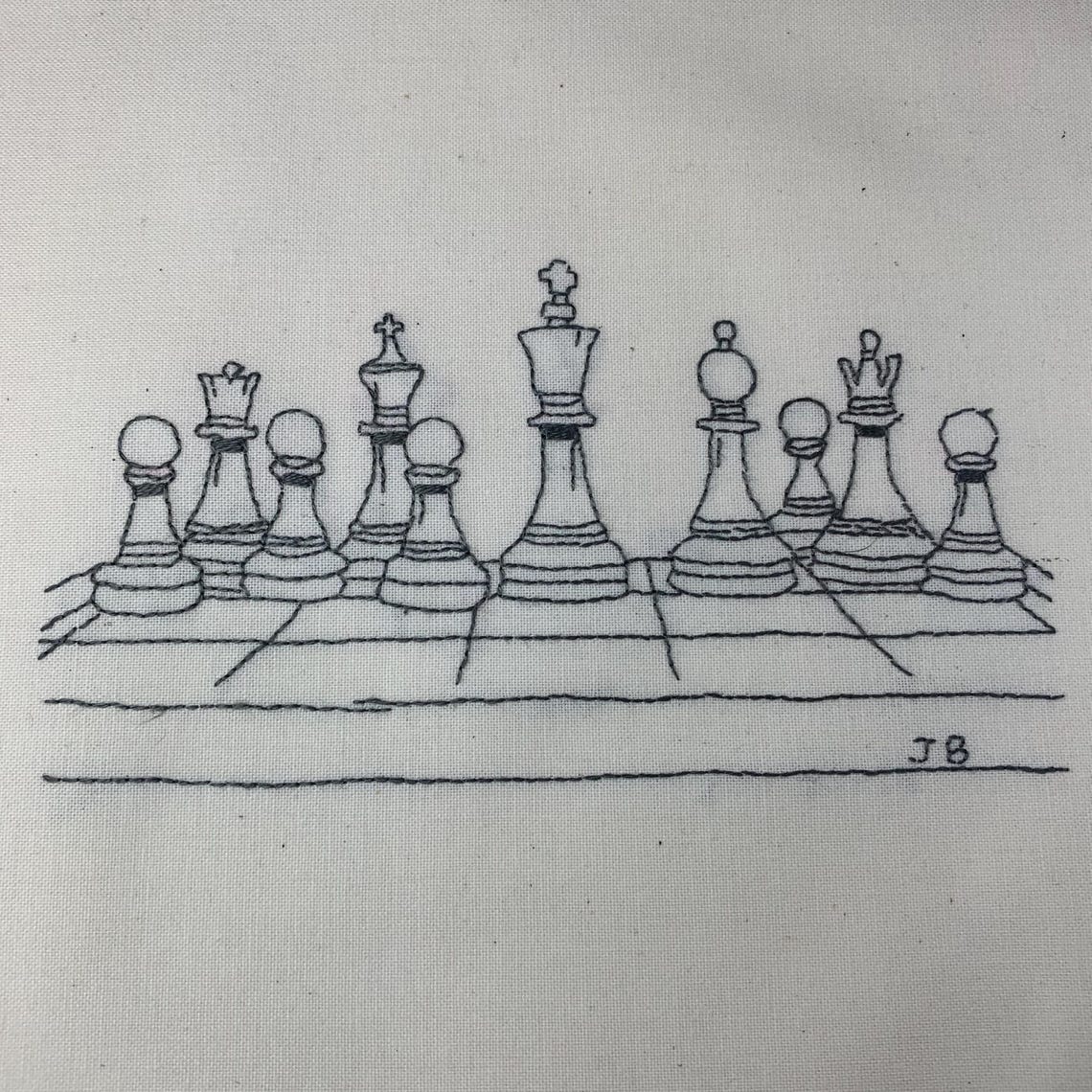 Chess Game Board Hand Embroidery Pattern DIY Embroidery - Etsy