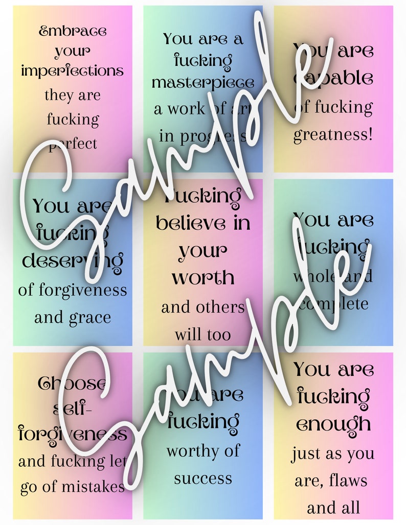 Boost Your Self Esteem With 27 Cheeky Self Love Printable Etsy