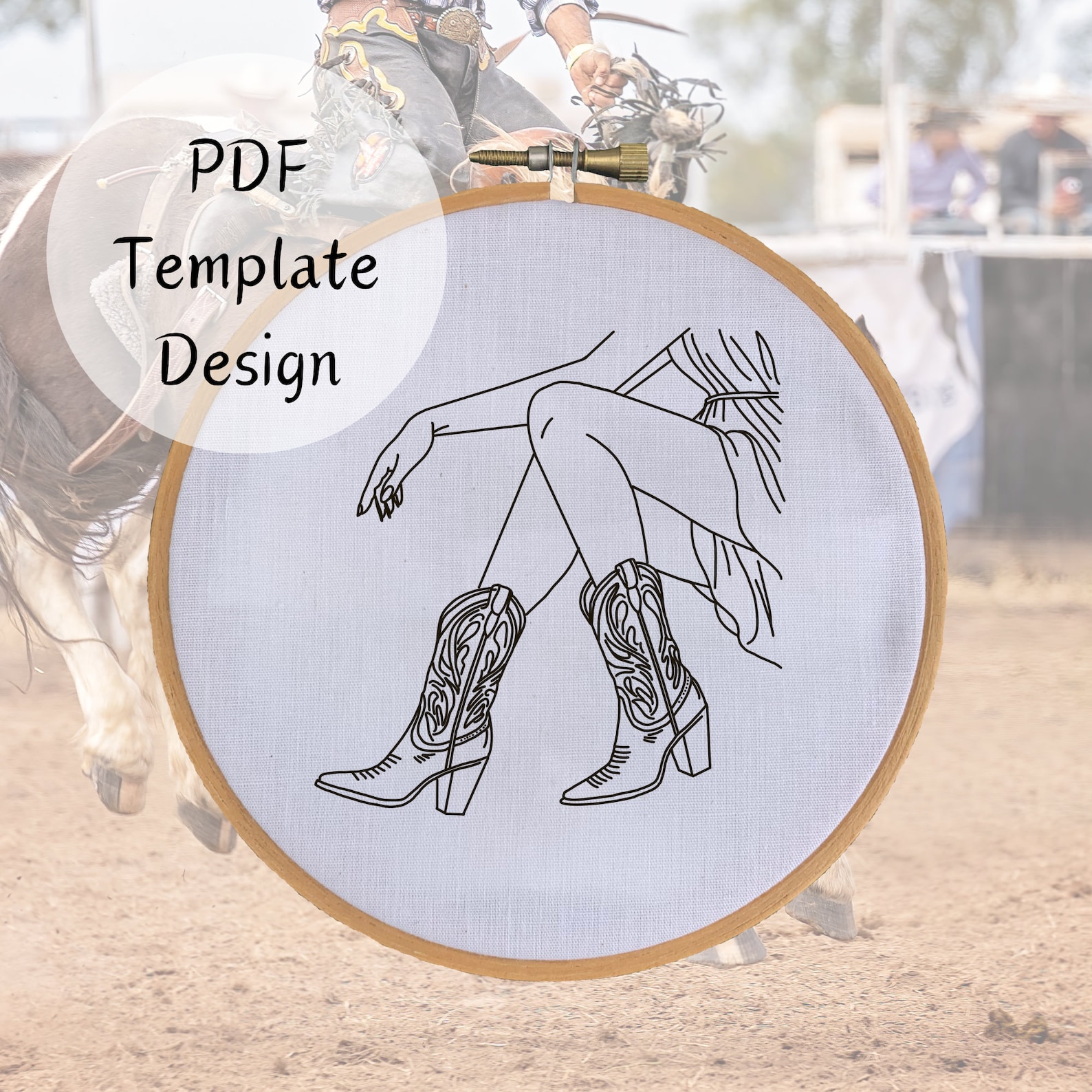 Cowgirl Boots Hand Embroidery Pattern - DIY Design - Etsy