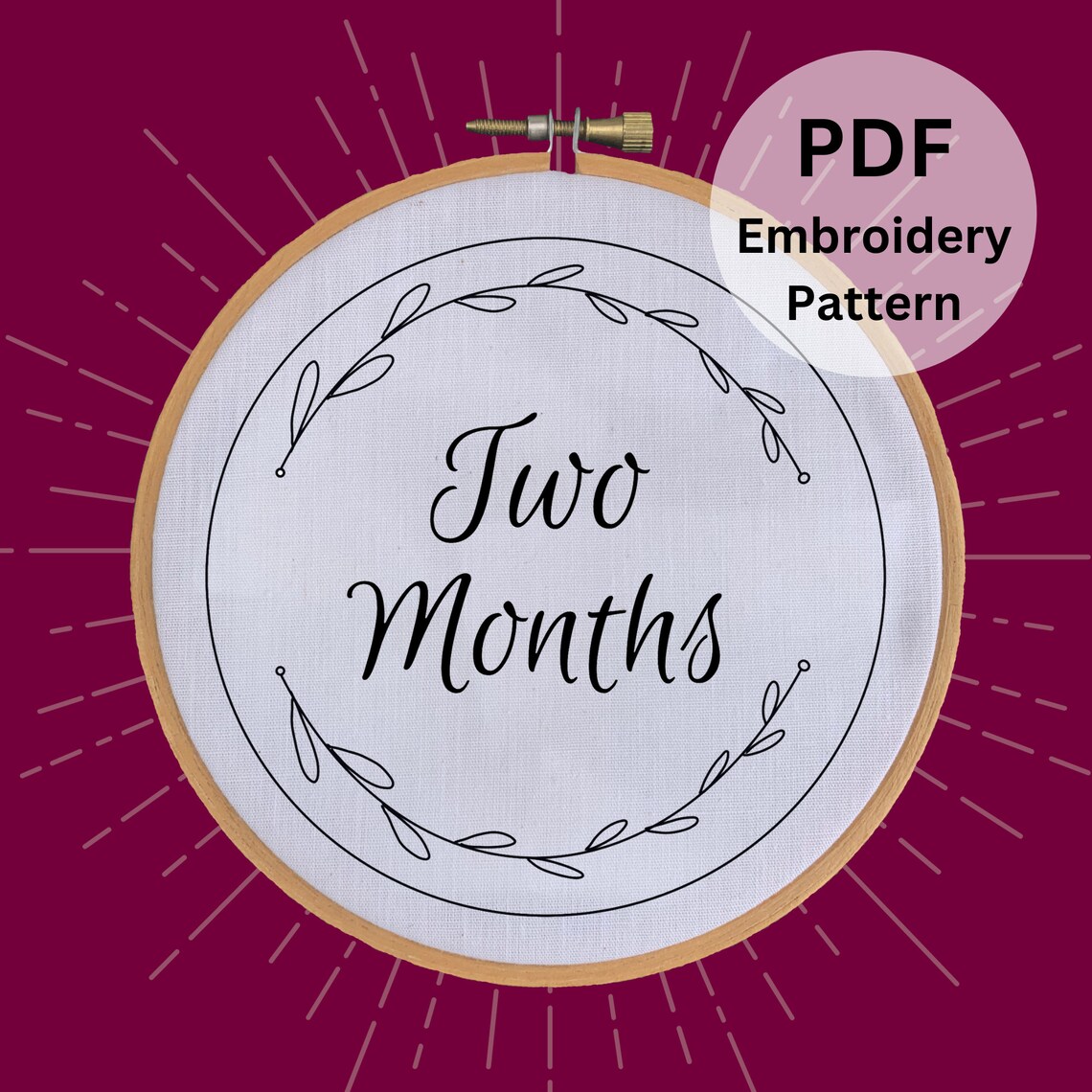 Baby Monthly Milestone Embroidery Pattern - Instant Download PDF - Etsy
