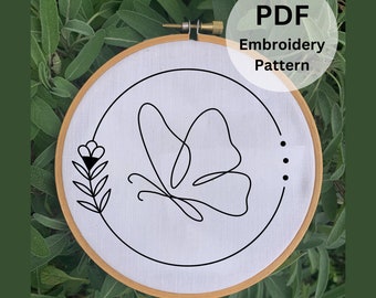 Hand-drawn Flower & Bee Embroidery Pattern Pack: 6 Sizes - Etsy